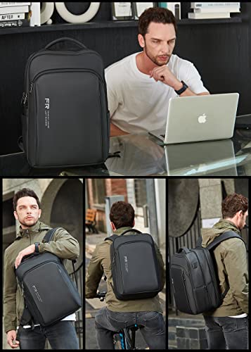 FENRUIEN Business Smart Backpack for Men, Flight Approved Travel Backpack Anti-Theft Waterproof Laptop backpack with USB Port, Expandable Men's Computer Work College Daypack Fit for 15.6 Inch Bookbag