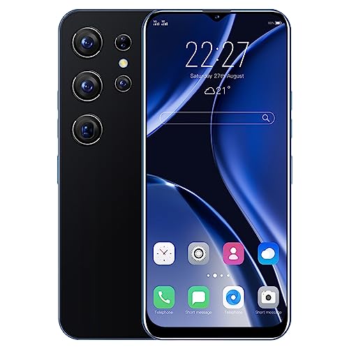 QIMHAI 6.82Inch Unlocked Cell Phone Android Phones 3GB RAM+32GB ROM Full Screen Straight Talk Phone Glass Back Cover Boost Mobile Phones Smart Phones Unlocked New for Android10.0 (Black)