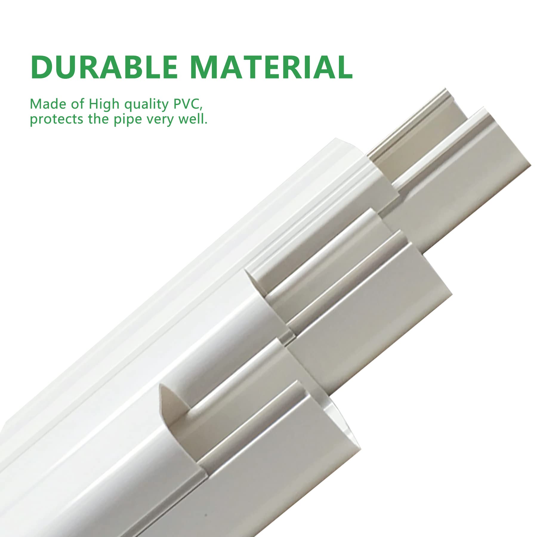 Forestchill 4" W x 16.5ft L Decorative PVC Line Set Cover Kit, Tubing Covers for Mini Split Air Conditioner, Heat Pump System and Central AC