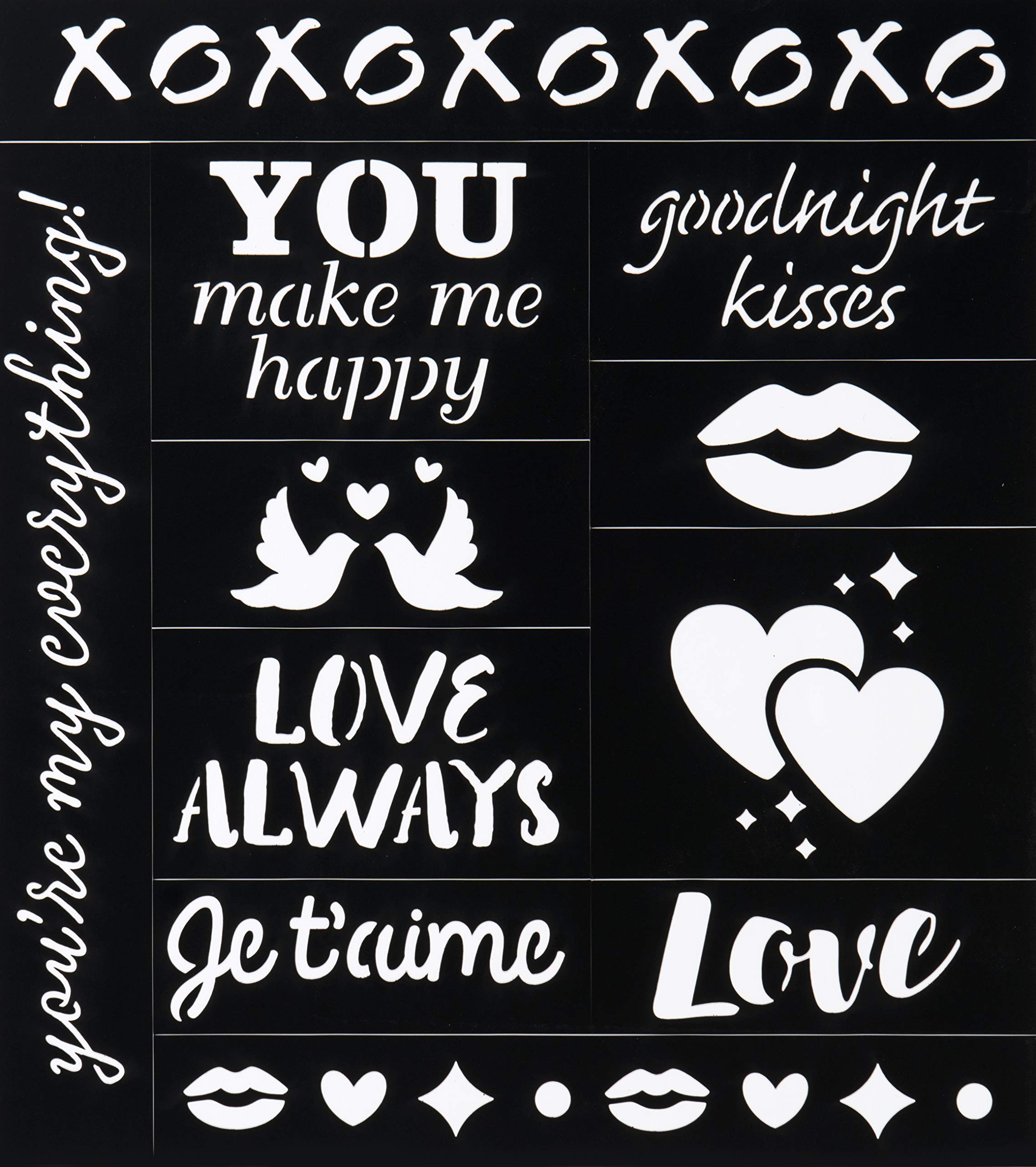 FolkArt 39238 Flexible Adhesive Stencil, 8.5" x 9.5", Romance
