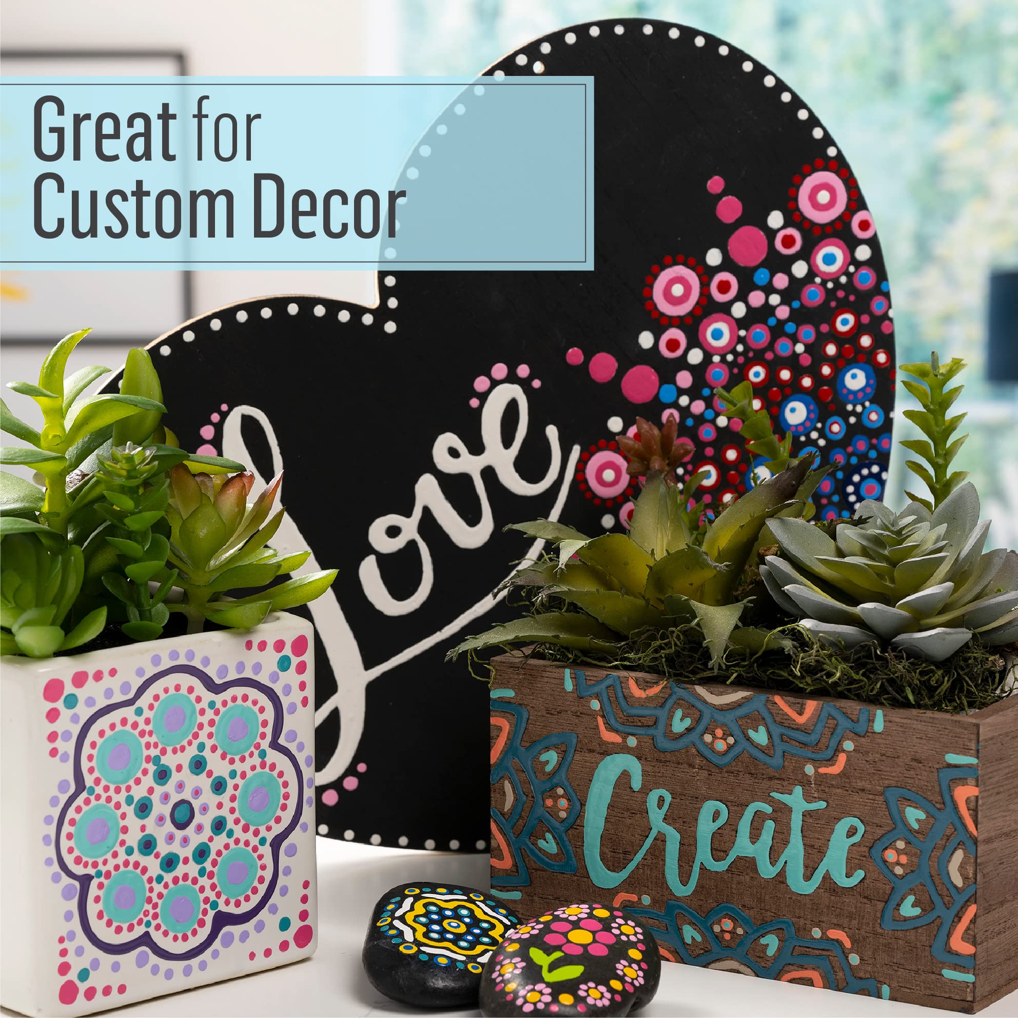 FolkArt, Breezy Blue Acrylic 2 fl oz Vibrant Multi-Surface Dot Paint Perfect for Easy to Apply DIY Arts and Crafts, 12047