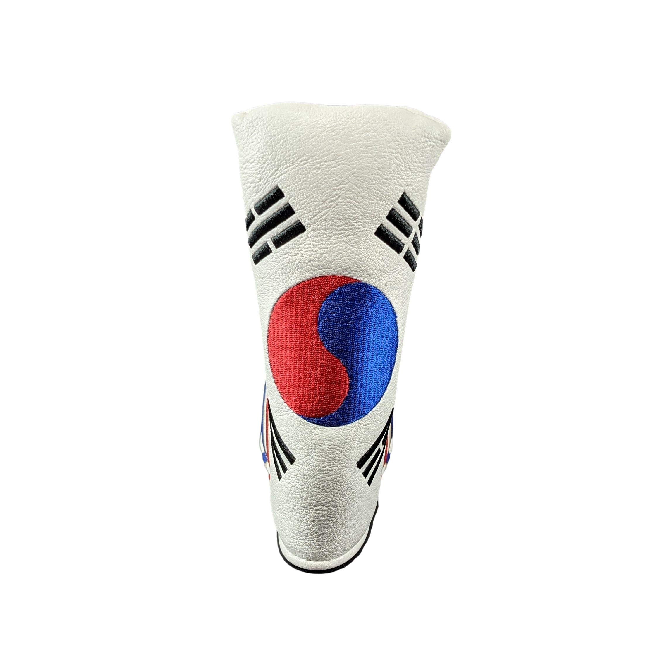 Foretra - Limited Edition Korea Flag Golf Putter Headcover Quality PU Leather Magnetic Closure for Blade Style Putters