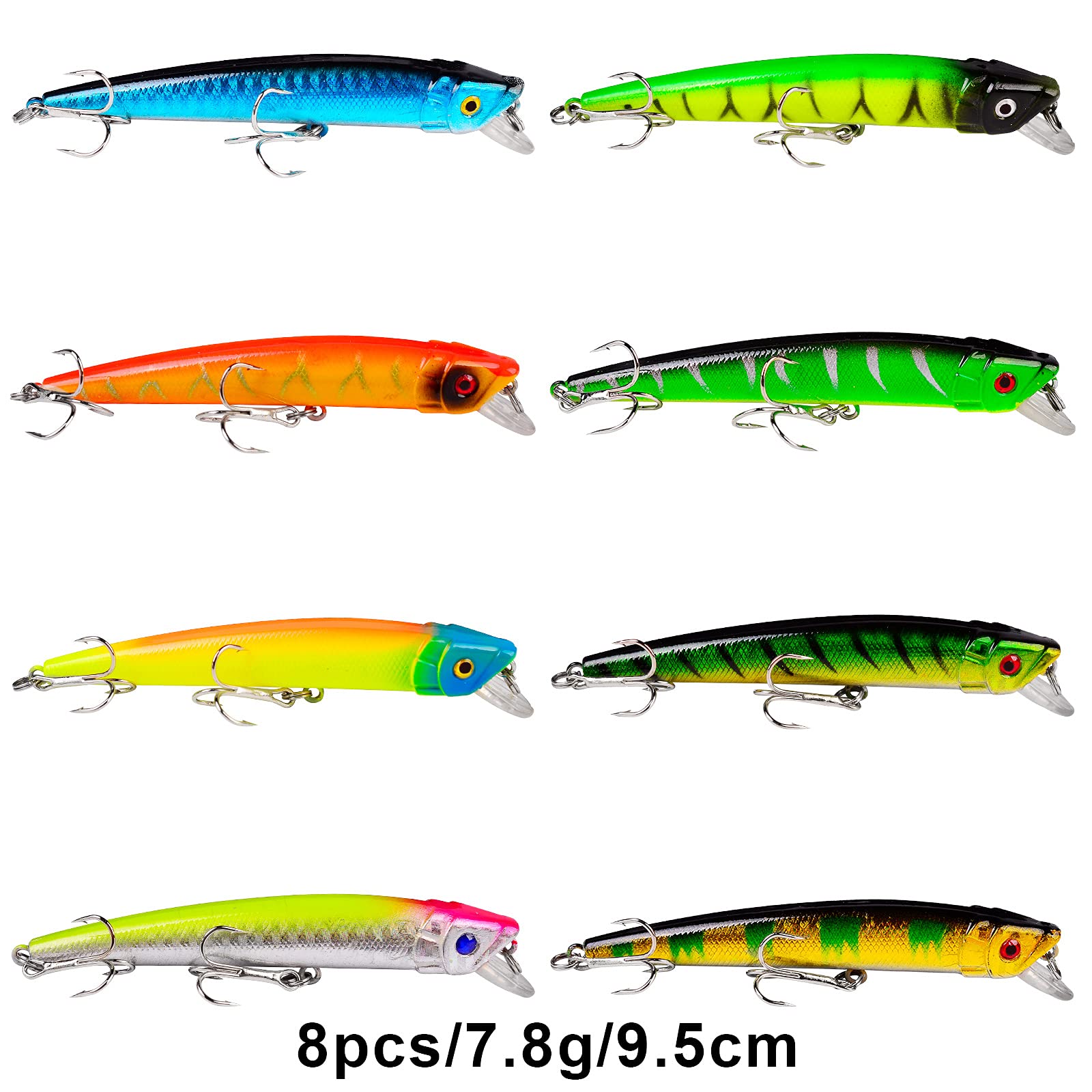 Fishing Lures Tackle Kits Hard Baits Minnow Pencil VIB Crankbaits Topwater Floating Lures Assorted Fishing Tackle Sets (007-43pcs)