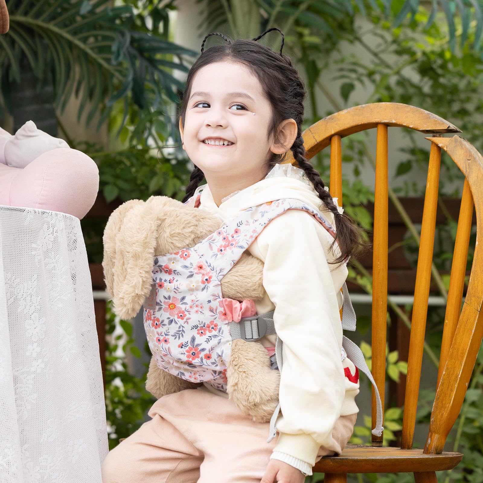 GAGAKU Dolls Carrier Front and Back Soft Cotton for Baby Girls Over 36 Months, Cute Pattern