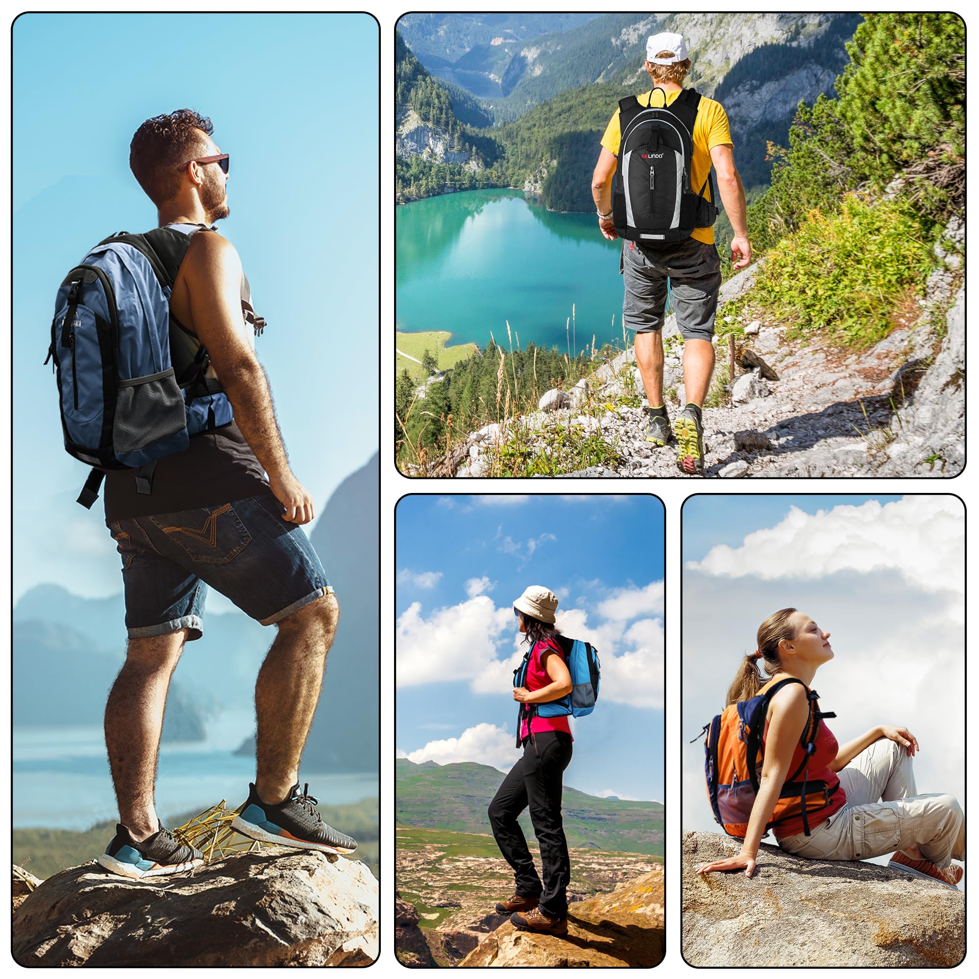 GELINDO Insulated Hiking Hydration Backpack - Hiking Hydration Pack with 2.5L Water Bladder - Insulated Water Backpack with Bladder for Hiking