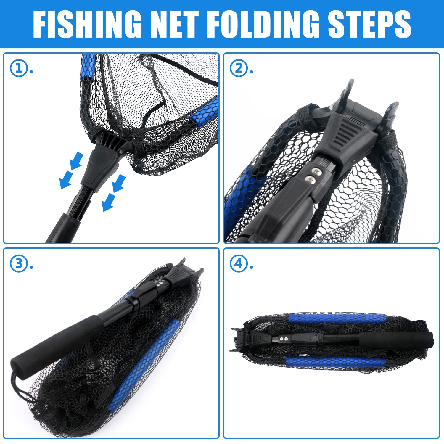 Floating Telescopic Folding Fishing Net,Fishing Gear Fihing Tool Accessories for Fish Easy Catch and Release,Fishing Net for Freshwater and Saltwater (Fishing net 1pcs)