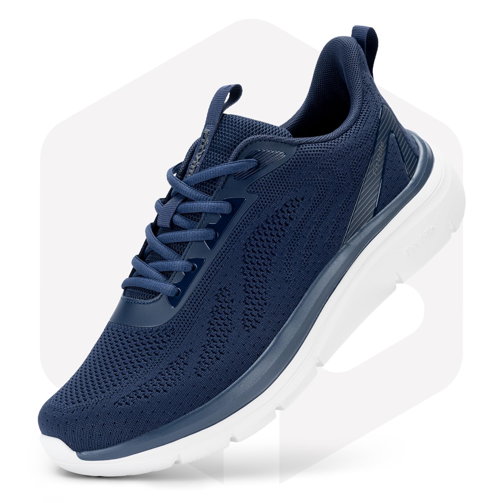 FitVille Wide Running Shoes for Men Max Cushioning Mens Wide Width Sneakers Lightweight and Arch Support (Blue, 11.5 wide)