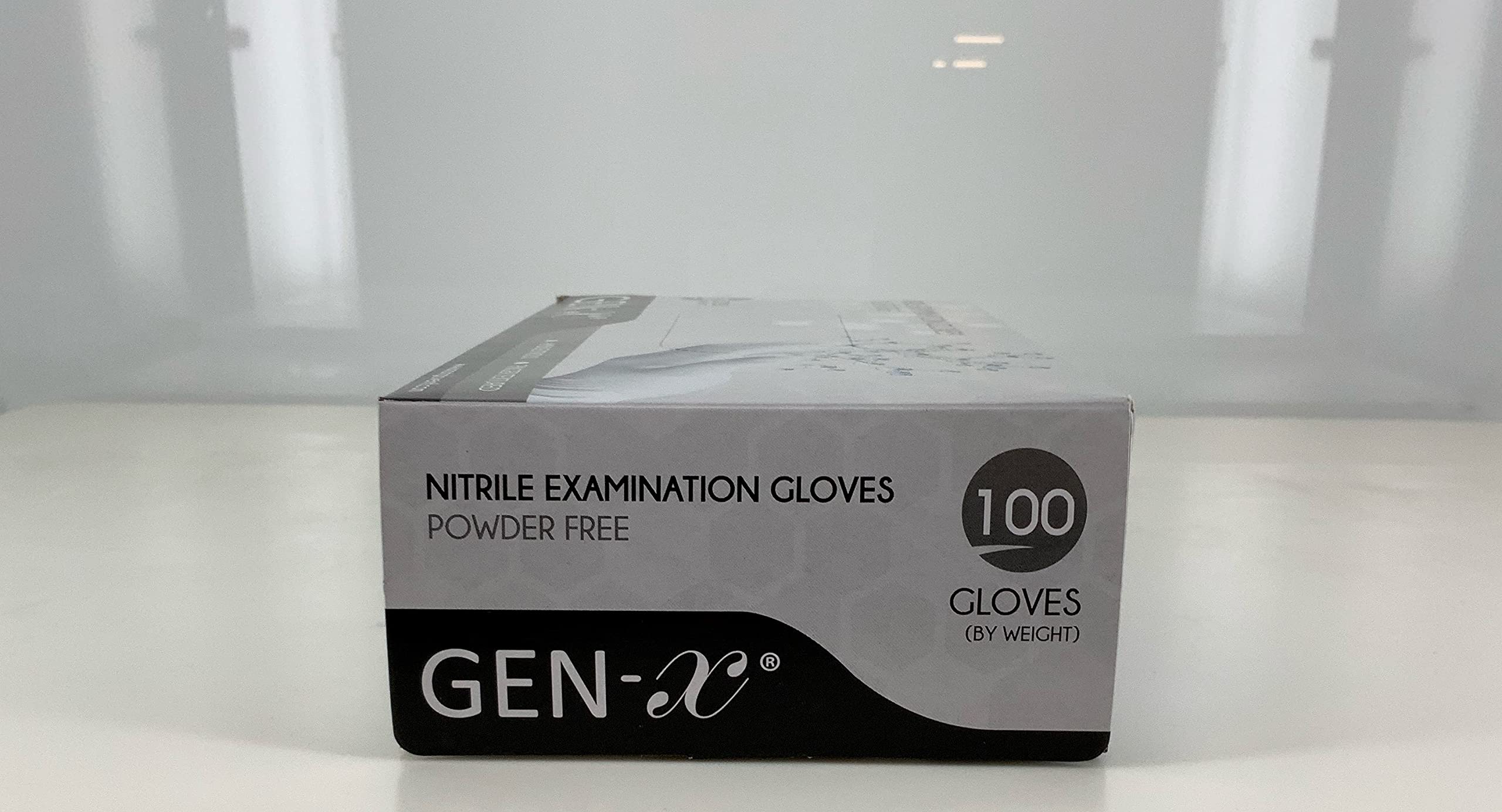 Gen-X Nitrile Examination Glove powder free, finger textured, Medium, 100 gloves per box
