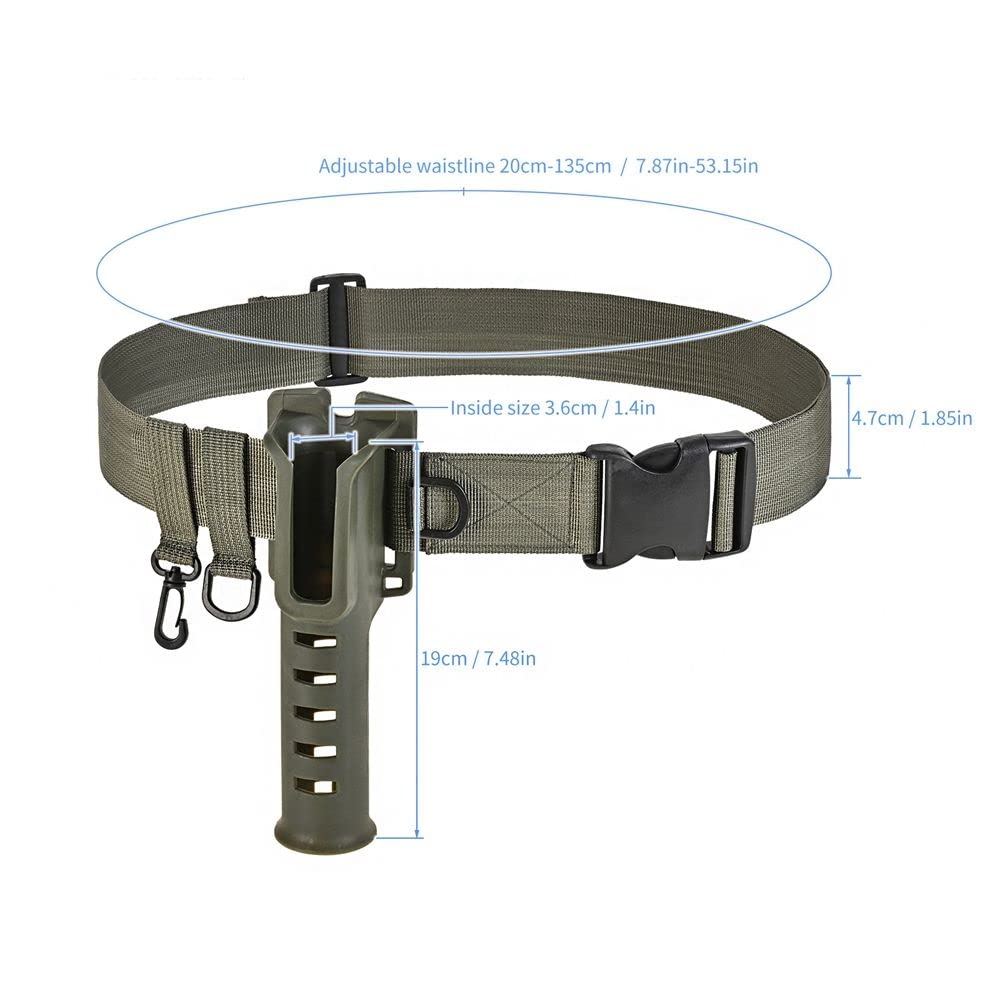 Fishing Rod Belt Strap Frame Fishing Rod Holder Universal Joint Support Bracket Fishing Tools Fishing Rod Rack(Green)