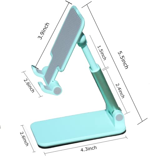 QIYIENDIAN Cell Phone Solid Stand for Desktop/Office Desk with Ankle/Height Adjustable, and Foldable Phone Holder for All Smartphone Samsung Galaxy iPhone14/13/ XR Plus(B3-Green)