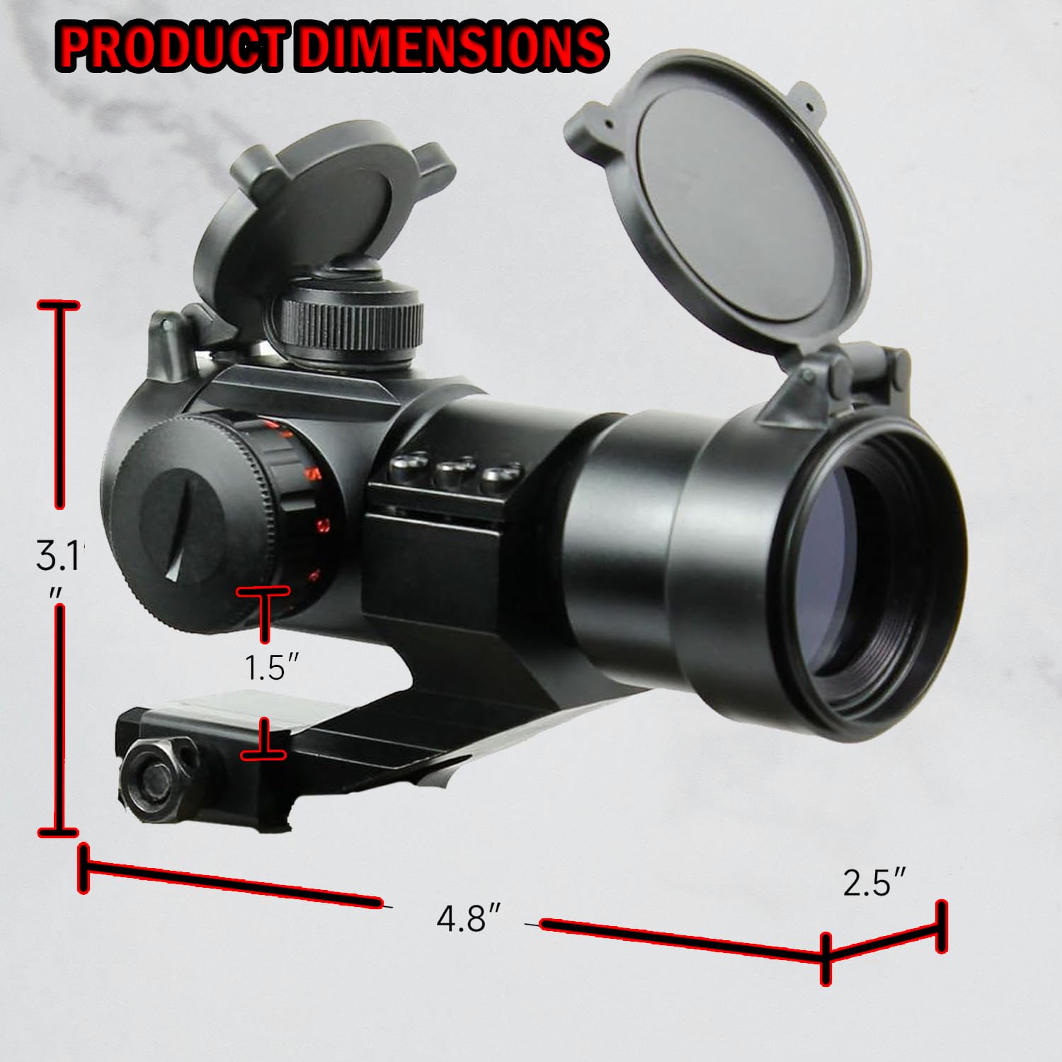 GOTICAL Tactical Scope Reflex Stinger 4 MOA Red - Green Dot Sight with Picatinny Mount (Dark Earth)