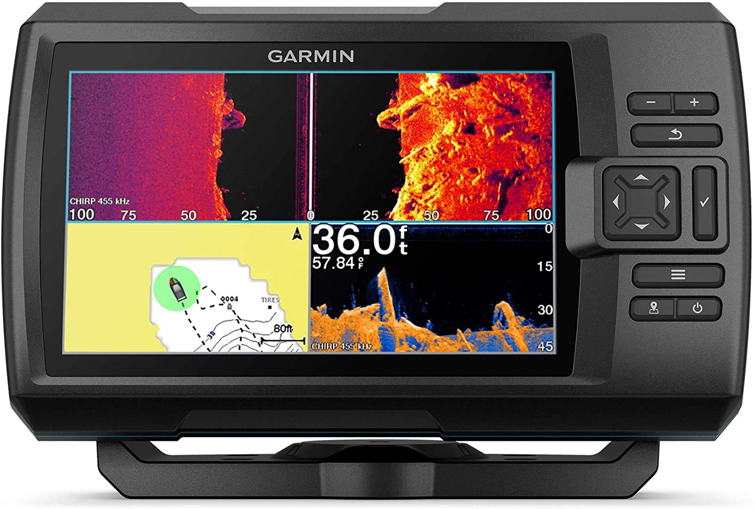 Garmin Striker Vivid 7sv Bundle with Transducer and Protective Cover, 7-inch Color Fishfinder, Vivid Scanning Sonar Color Palettes 010-02553-00