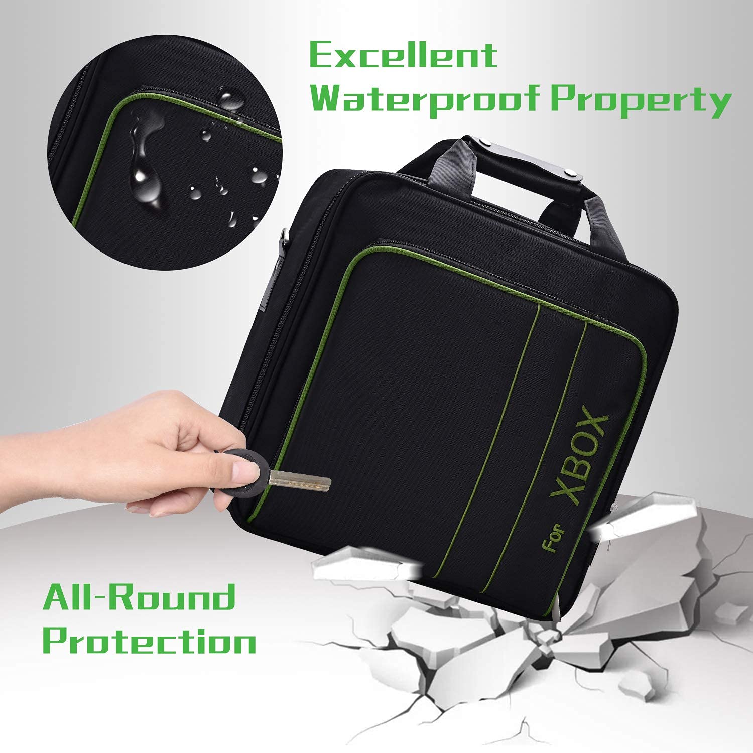 G-STORY Carrying Case for Xbox Series X S, Xbox Series X Carrying Case Travel, Travel Bag for Xbox Console, Controllers and Gaming Accessories, Included Silicone Cover Skin Protector
