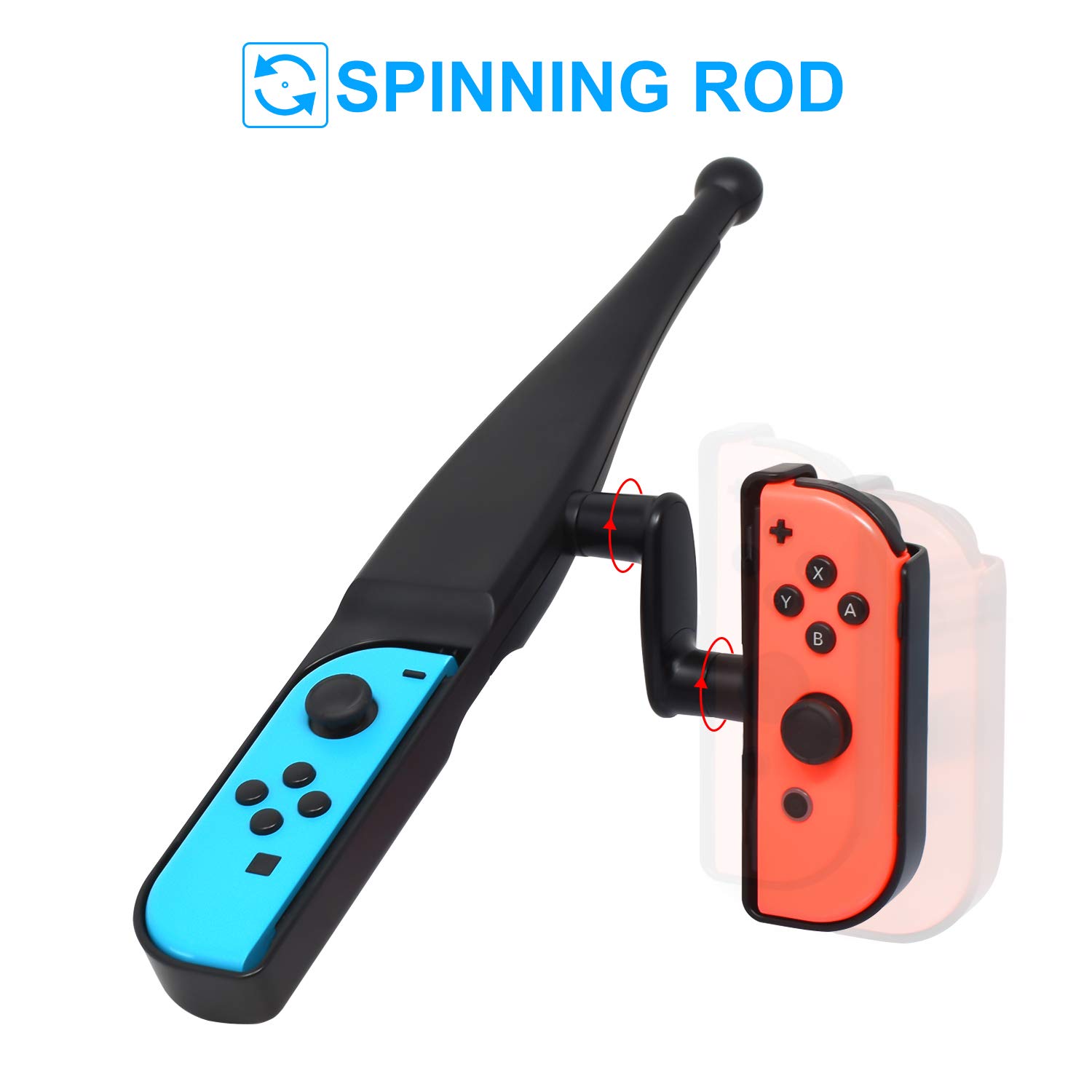 Fishing Rod Compatible with Joy Con,Fishing Game Kit compatible with Nintendo Switch OLED/ Nintendo Switch Bass Pro Shops - the Strike Championship Edition and Legendary Fishing - Standard Edition