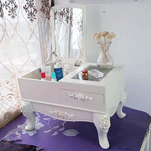 QJPAXL Window Dressing Table Multi-Function Makeup Cabinet Mini Bedroom Dressing Table European Small Simple