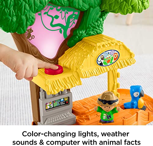 Fisher-Price Little People Toddler Playset Share & Care Safari 2-Ft Tall Toy with Lights Sounds & 7 Figures for Ages 1+ years