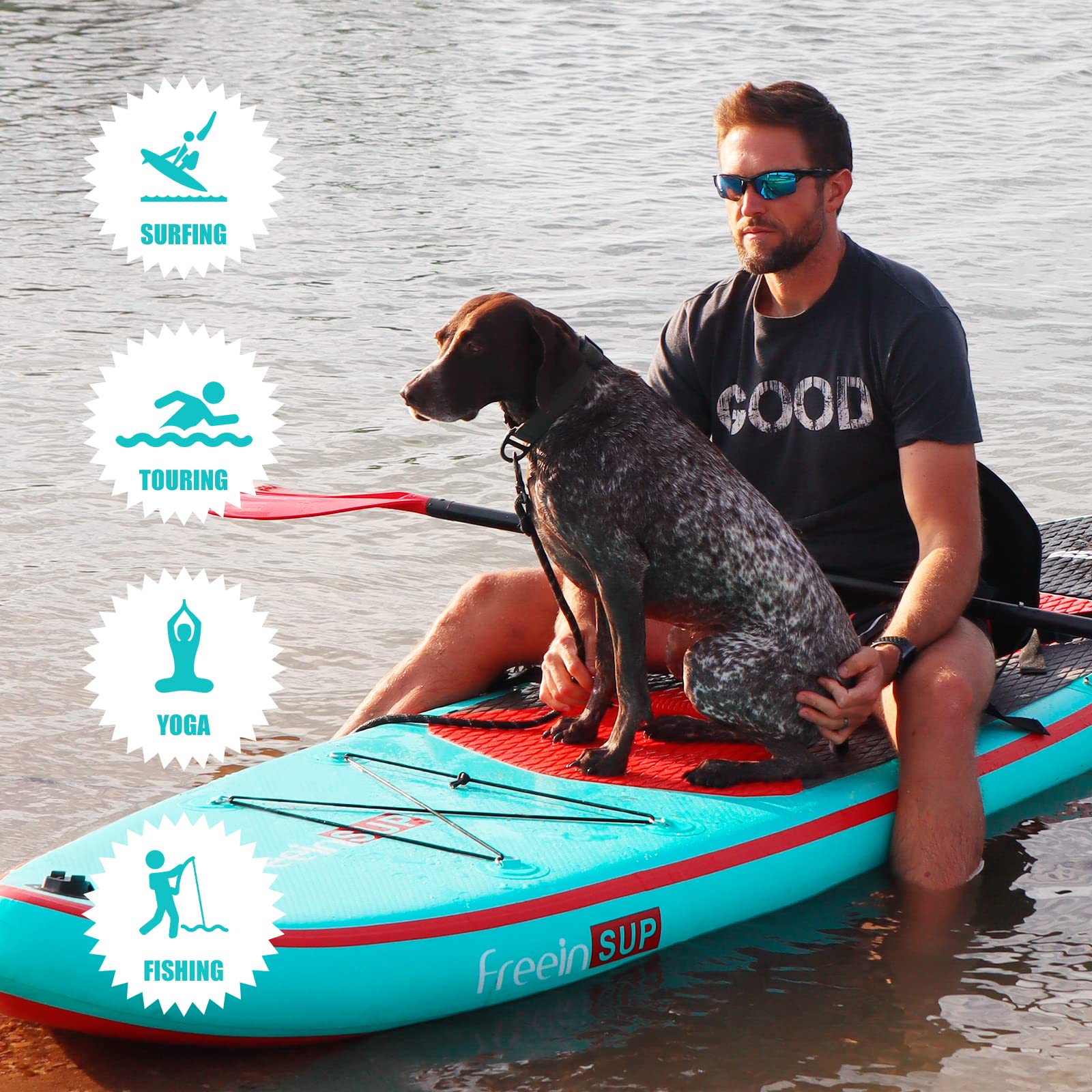 Freein SUP Inflatable Stand Up Paddle Board with Kayak Seat,Paddle Boards for Adults, Accessories sup Pump Adaptor,sup Kayak Paddle(White,10'6"