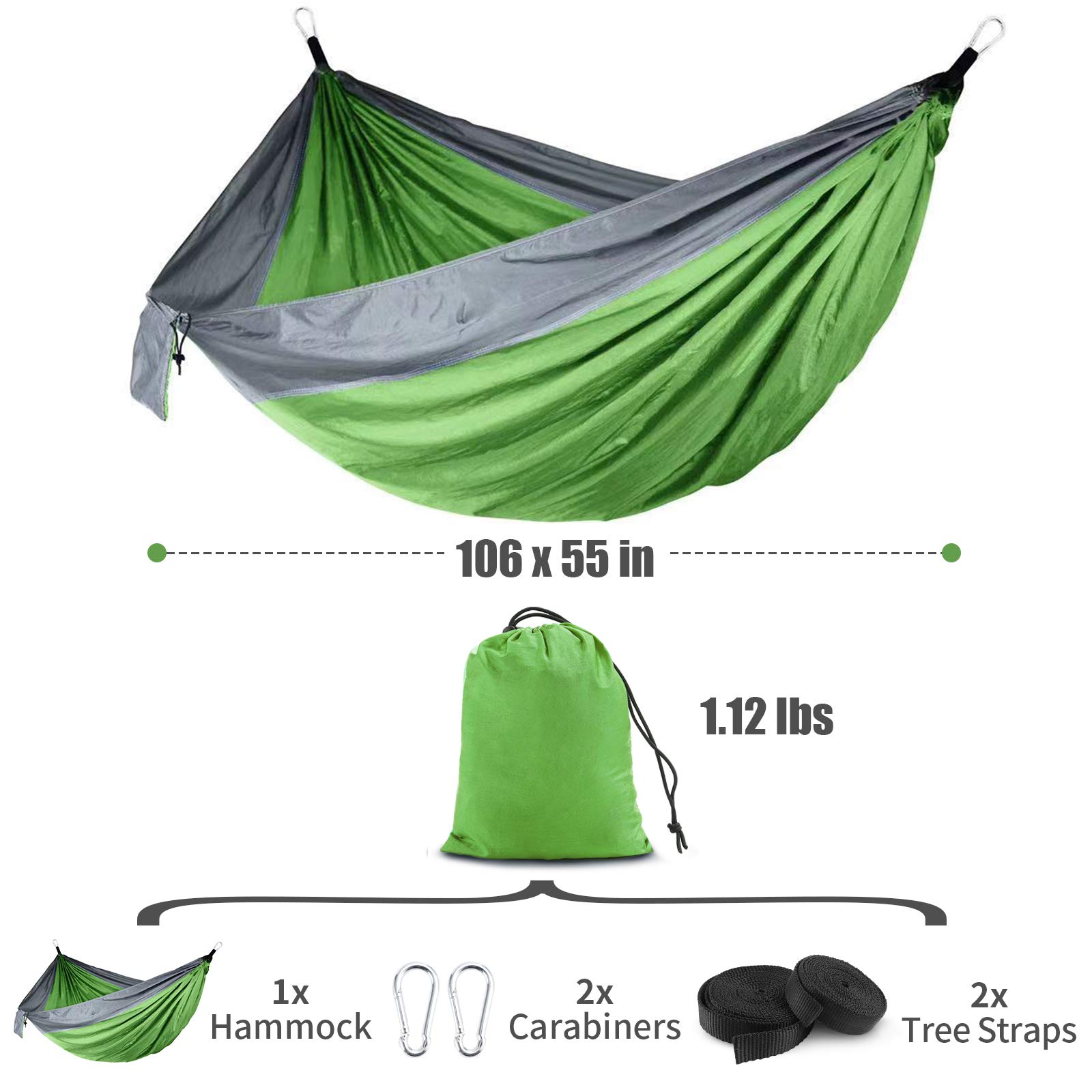 Goldream Camping Hammock, Camping Gear, Professional Portable Hammock with Two Hammock Straps, Single Nylon Hammock for Outdoor Hammock,Travel Hammock,Great Gift for Camper