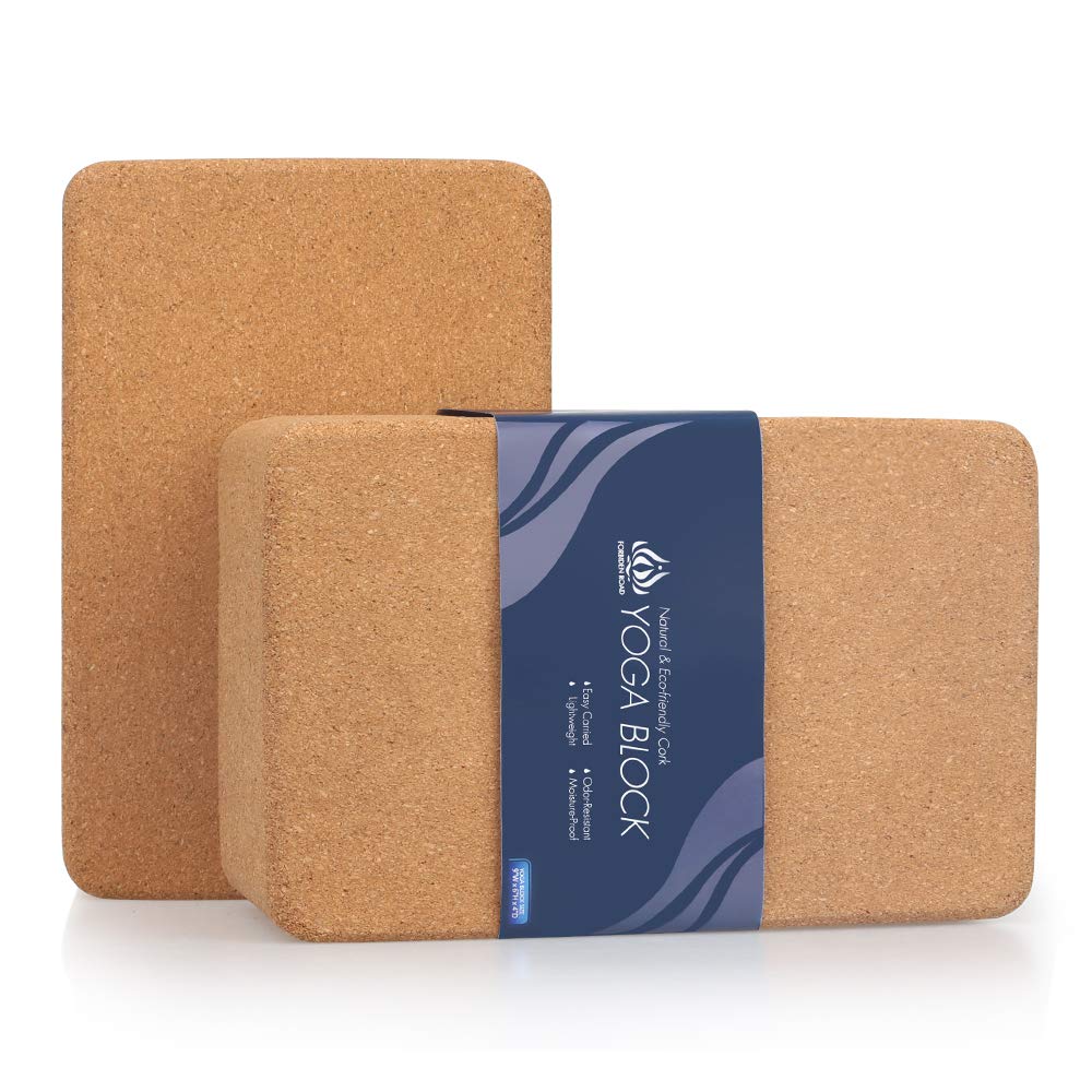 Forbidden Road 2 Pack Cork Yoga Blocks - 3 * 6 * 9 inch