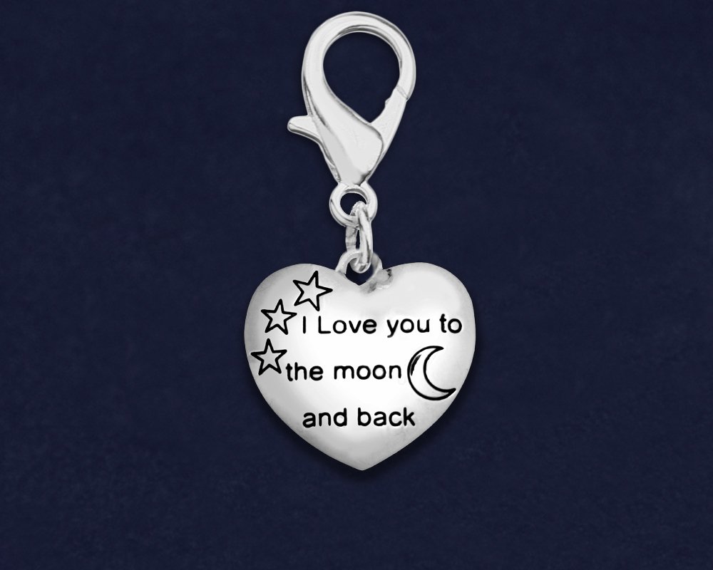 Fundraising For A Cause I Love You to The Moon and Back Hanging Charm