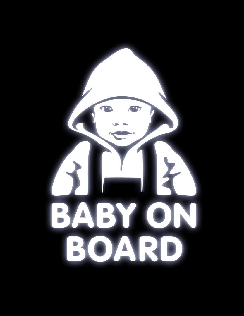 FRIERMEN Baby on Board Car Sticker Decals Safety Signs Baby on Board Hoodie White 6.7" x 5.1" Image Size 5.9" x 3.9"