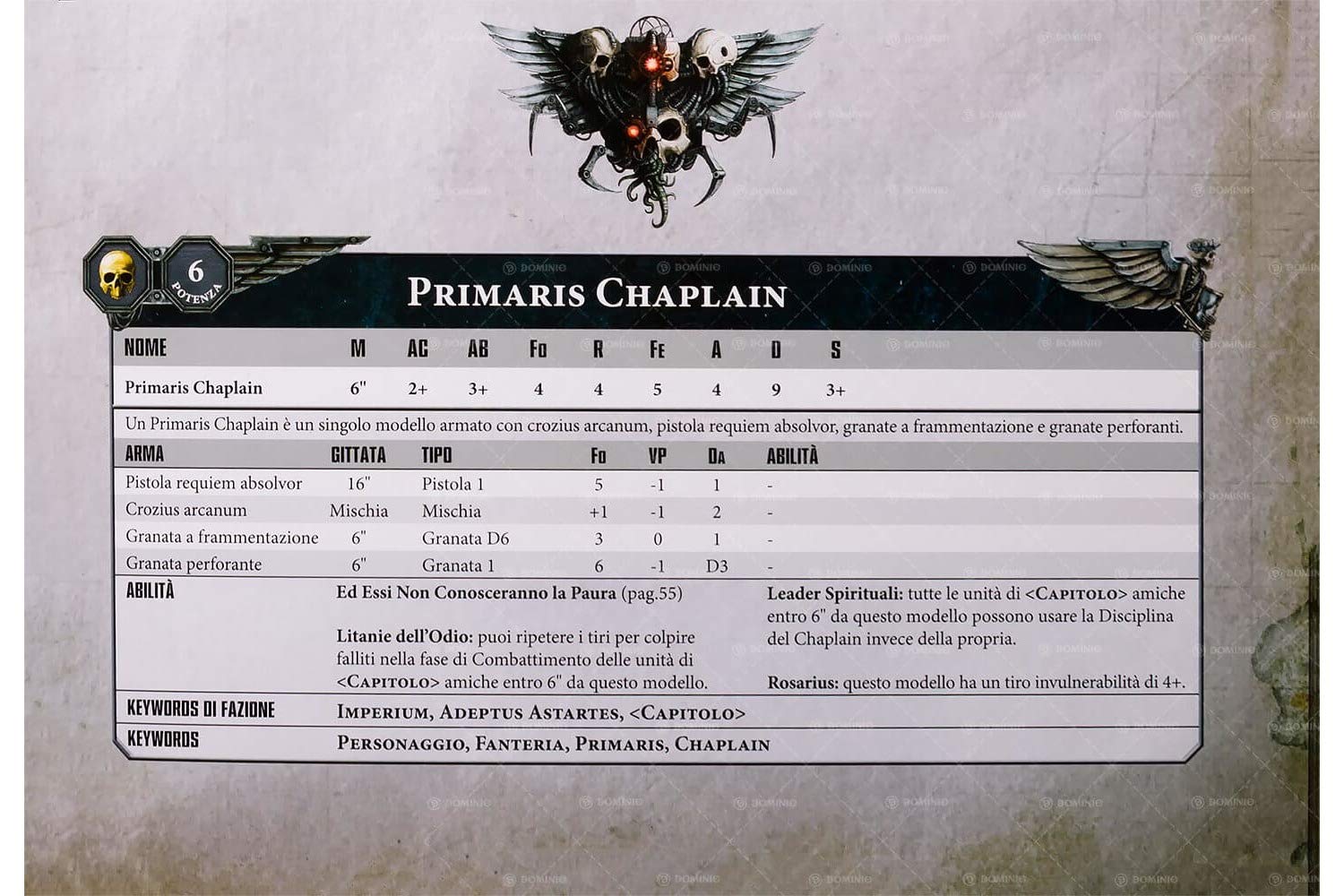 Games Workshop 99120101180" Space Marines Primaris Chaplain Plastic Kit