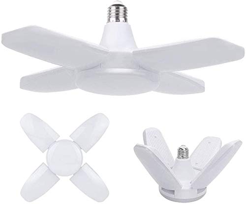 Ganeed LED Garage Light,60W Deformable Lamp,6000LM E26 LED Garage Ceiling Lights 6500K Daylight White with 4 Adjustable Panels,Deformable LED Shop Lights for Garage Warehouse Workshop Basement