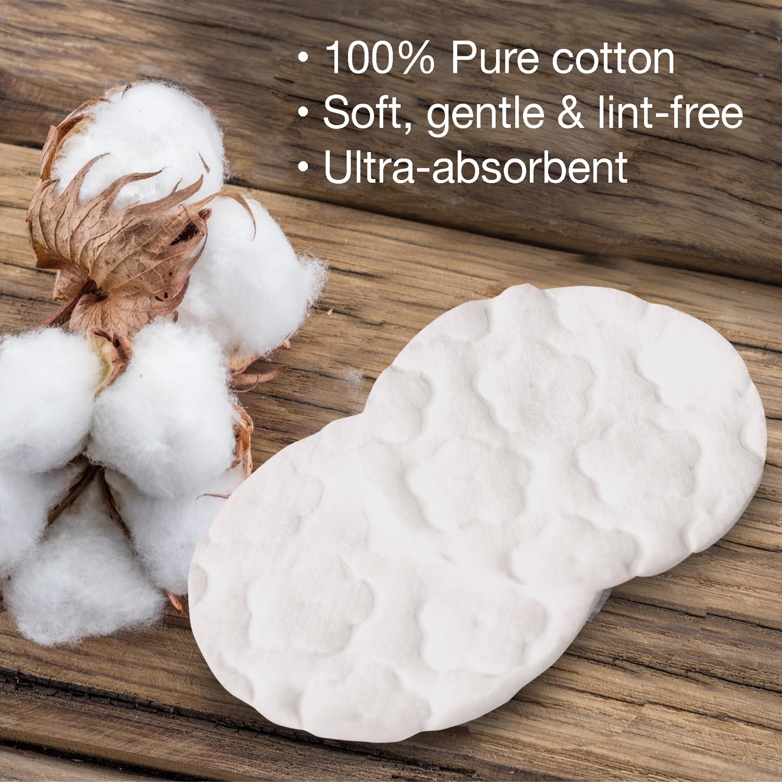 ForPro Professional Collection Premium Cotton Rounds, 100% Cotton, Non-Tearing, Lint-Free, for Cosmetic, Nail, and Personal Use, 2.25", 600-Count (Pack of 6-100 Cotton Rounds)