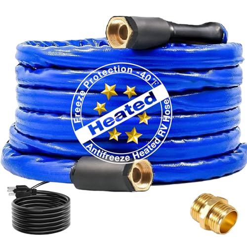 H&G lifestyles Heated Water Hose for RV 1/2" Inner Diameter 25 ft Withstand Temperatures Down to -40°F Self-Regulating