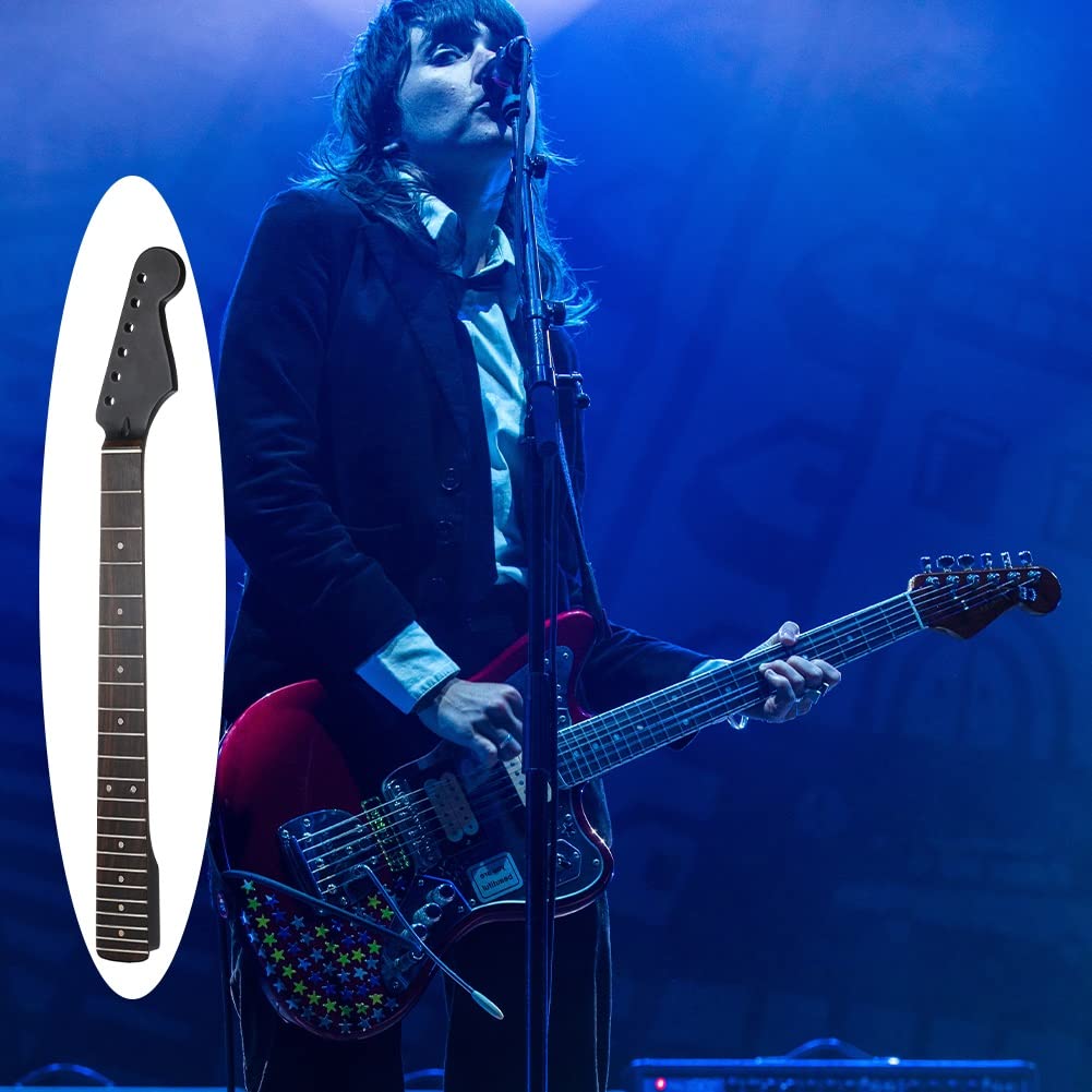 Guitar Neck 22 Fret Maple Fretboard Guitar Neck Guitar DIY Parts Replacement for ST Style Matt black