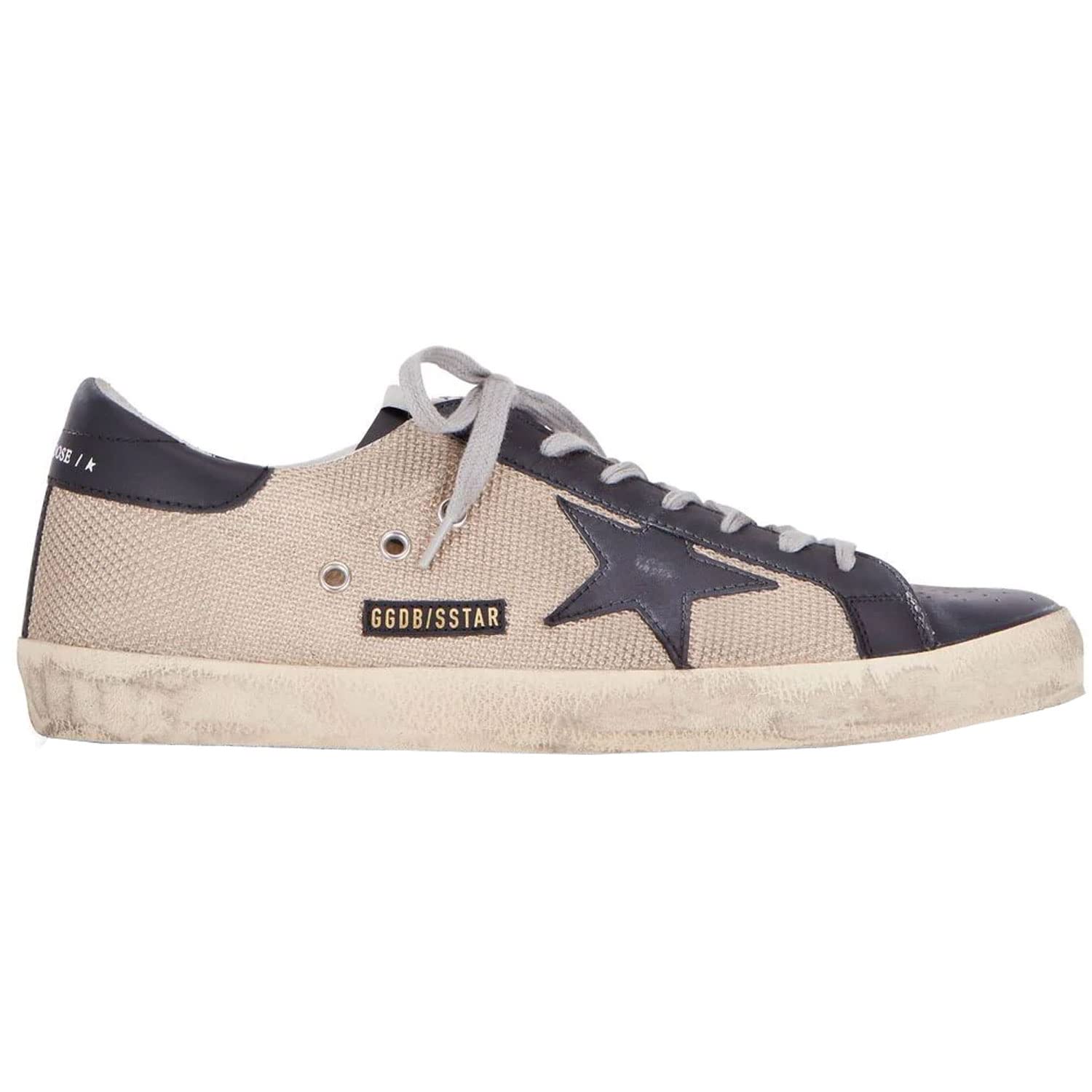 Golden Goose Super-Star Net Upper Leather Toe Lacing Star and Heel Mens Sneakers-41 Brown