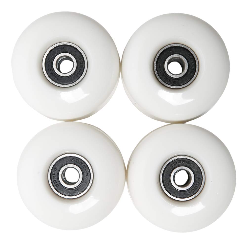 FREEDARE Skateboard Wheels with Bearings 54mm Wheels Skateboard Tool Multifunctional T Tool Set(White)