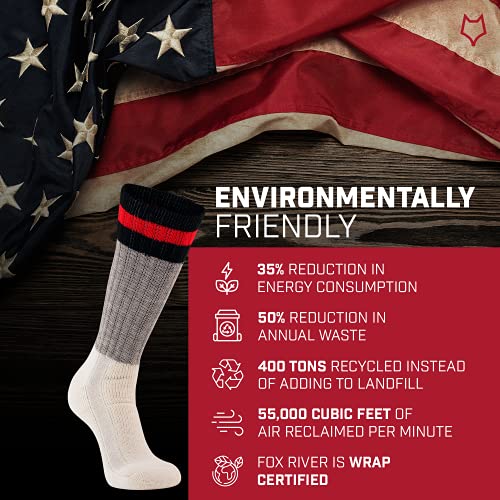 Fox River Men's Standard Outdoorsox Extra-Heavyweight Boot & Field Mid-Calf Socks, Grey, Large