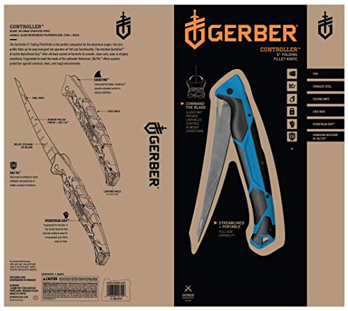 Gerber Gear Controller - Saltwater Fishing Fillet Knife for Fishing Gear - Cyan, 6 Inches