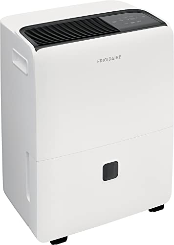 Frigidaire FFAD6022W1 Dehumidifier, High Humidity 60 Pint Capacity Dehumidifier with a Easy-to-Clean Washable Filter and Custom Humidity Control for maximized comfort, in White