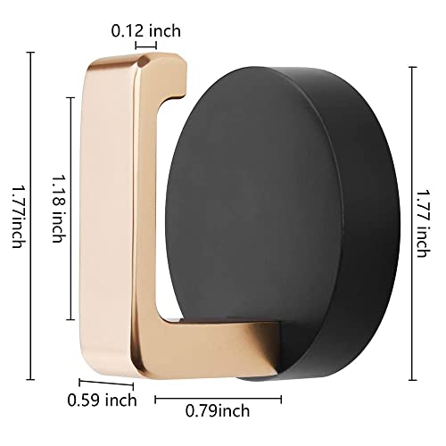 NINETREX Black and Gold Towel Hooks,Stainless Steel Bath Robe Hook for Bath Living Room Hotel Style Heavy Duty Wall Hooks ,Two Ways to Install, Wall Mounted 4 Pack