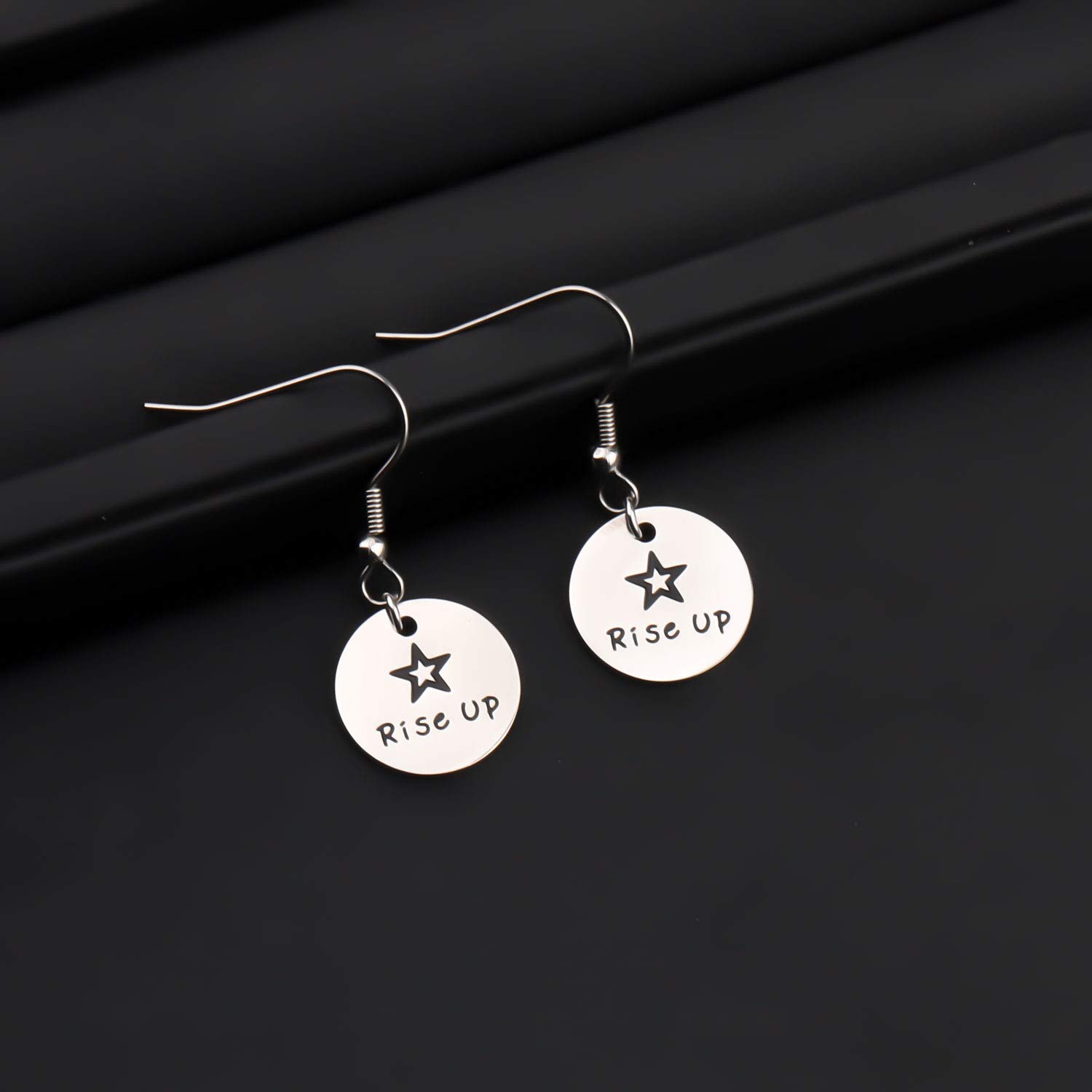 FOTAP Rise Up Earrings Hamilton Musical Jewelry Hamilton Star Earrings Broadway Lover Gift (Rise Up Earing)