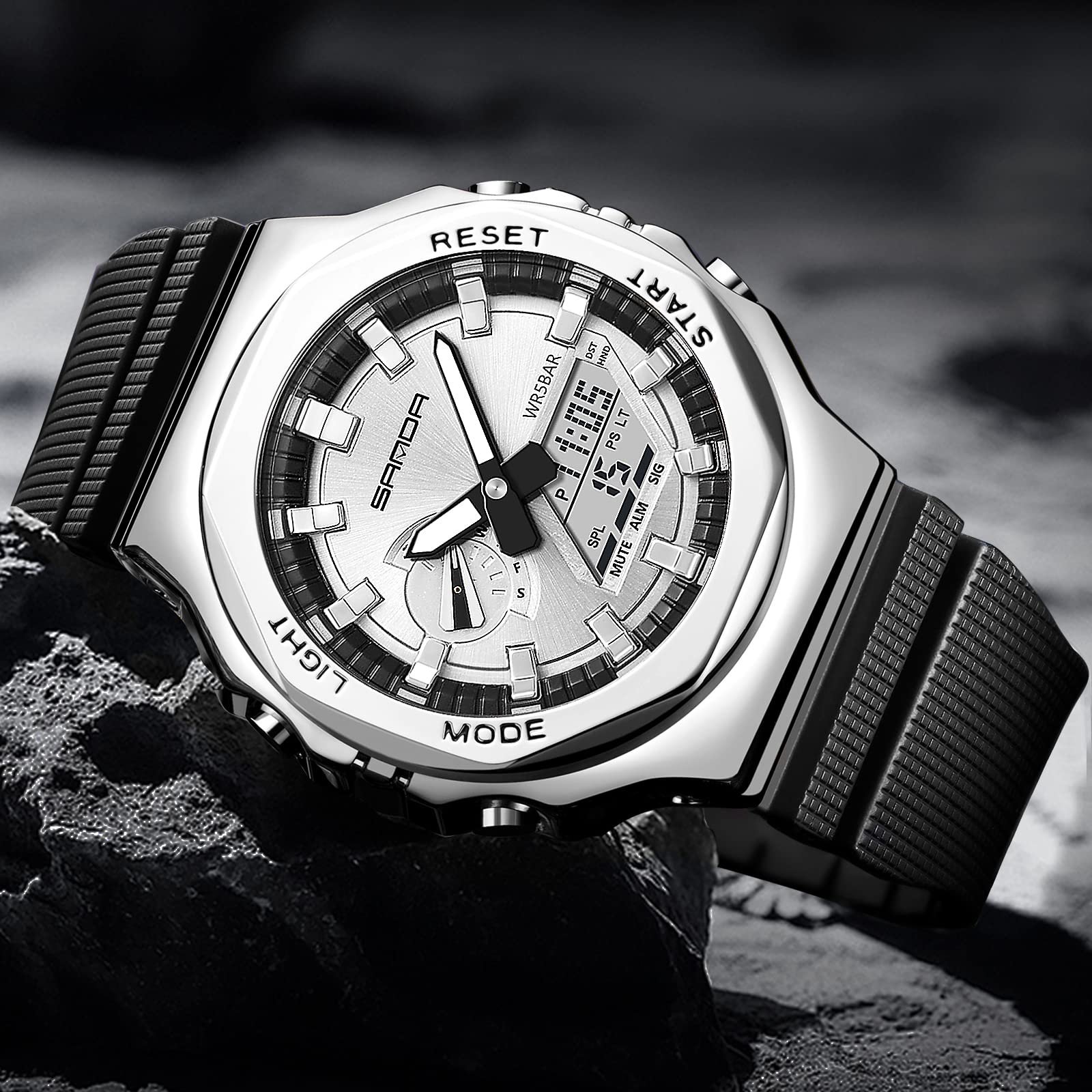 FORSINING Sports Watches for Men Military Waterproof Watches Analog Digital Electronic Tactical Army Watches Date Multi Function LED Alarm Stopwatch
