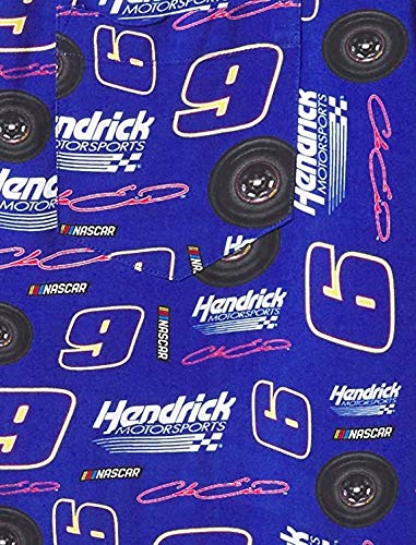 FOCO NASCAR Chase Elliott Men's Floral Button Up Short Sleeve Shirt, Team Color, L