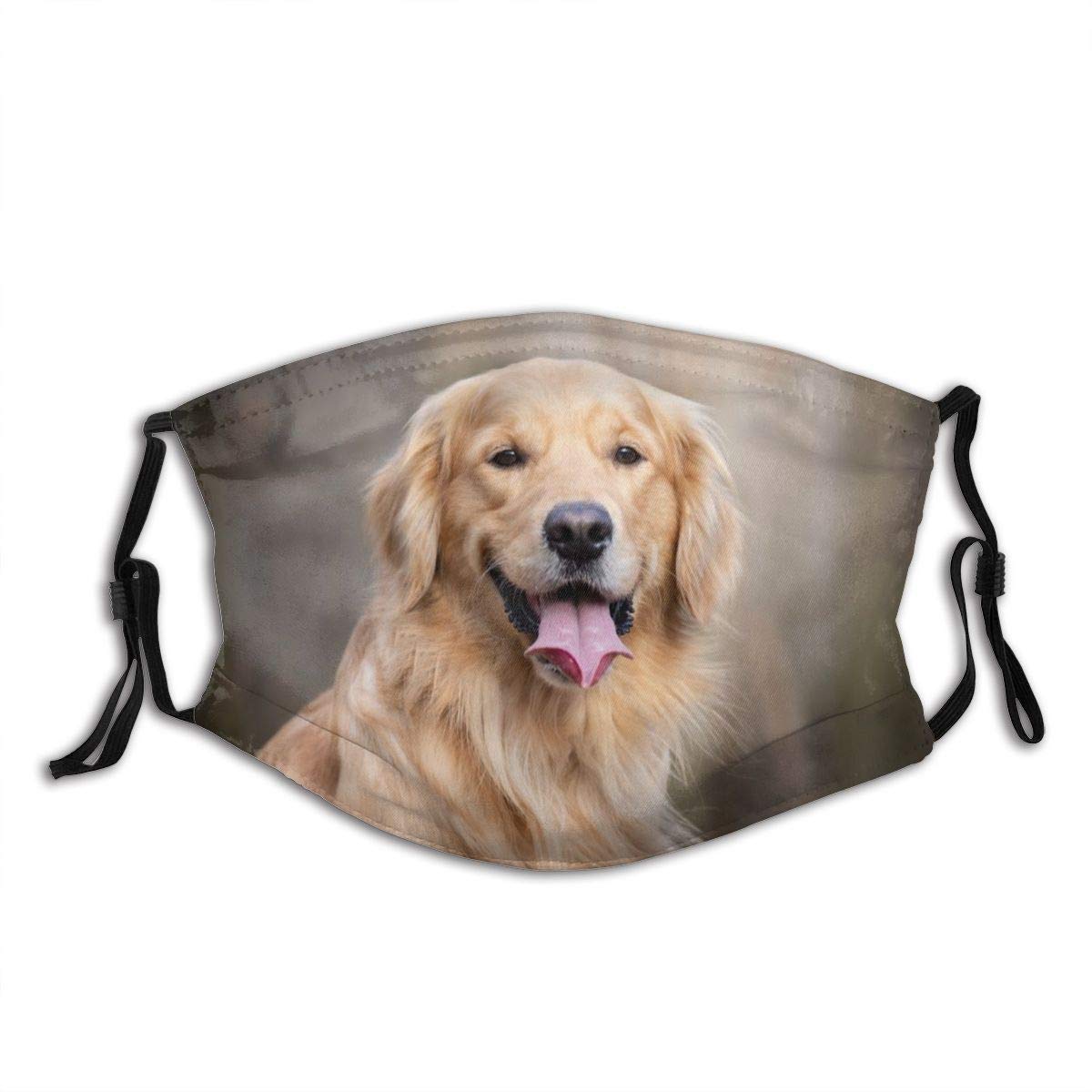 Golden Retriever Pet Cloth Face Mask With Filter Pocket Washable Face Bandanas Balaclava Reusable Fabric Protection