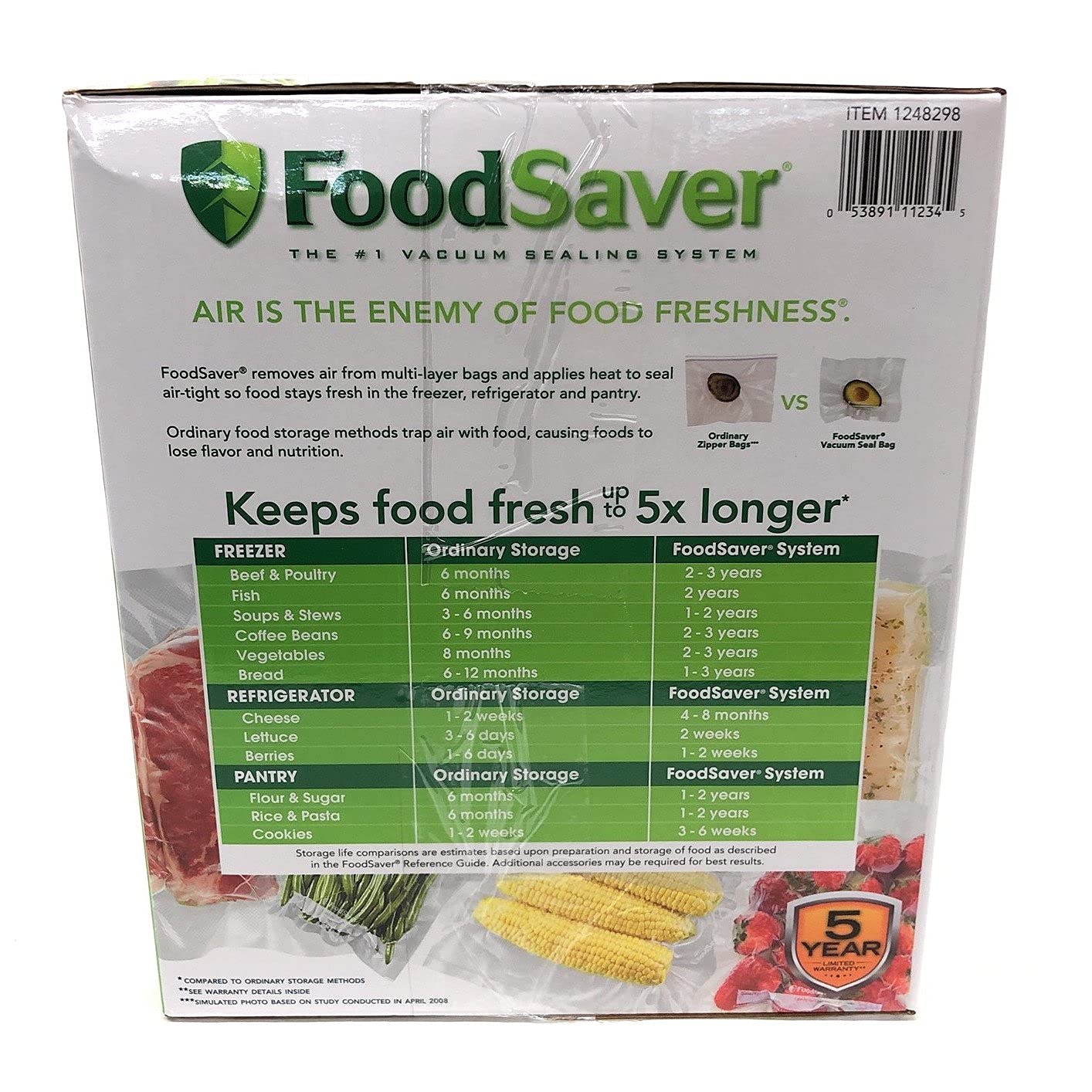 FoodSaver 2-in-1 Vacuum Sealing System With Extra-Wide Sealing Strip, Handheld Sealer & Built-In Roll Storage