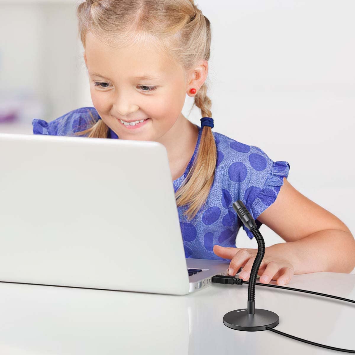 FIFINE Mini Gooseneck USB Microphone for Dictation and Recording,Desktop Microphone for Computer Laptop PC.Plug and Play Great for Skype,YouTube,Gaming, Streaming,Voiceover,Discord and Tutorials-K050