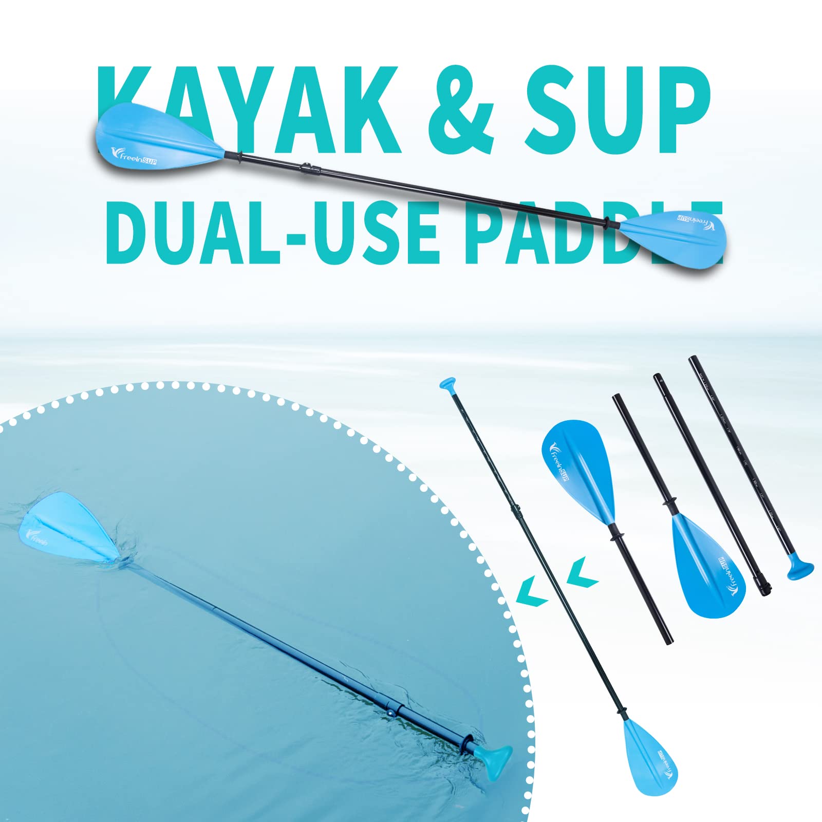 Freein SUP Inflatable Stand Up Paddle Board with Kayak Seat,Paddle Boards for Adults, Accessories sup Pump Adaptor,sup Kayak Paddle(White,10'6"