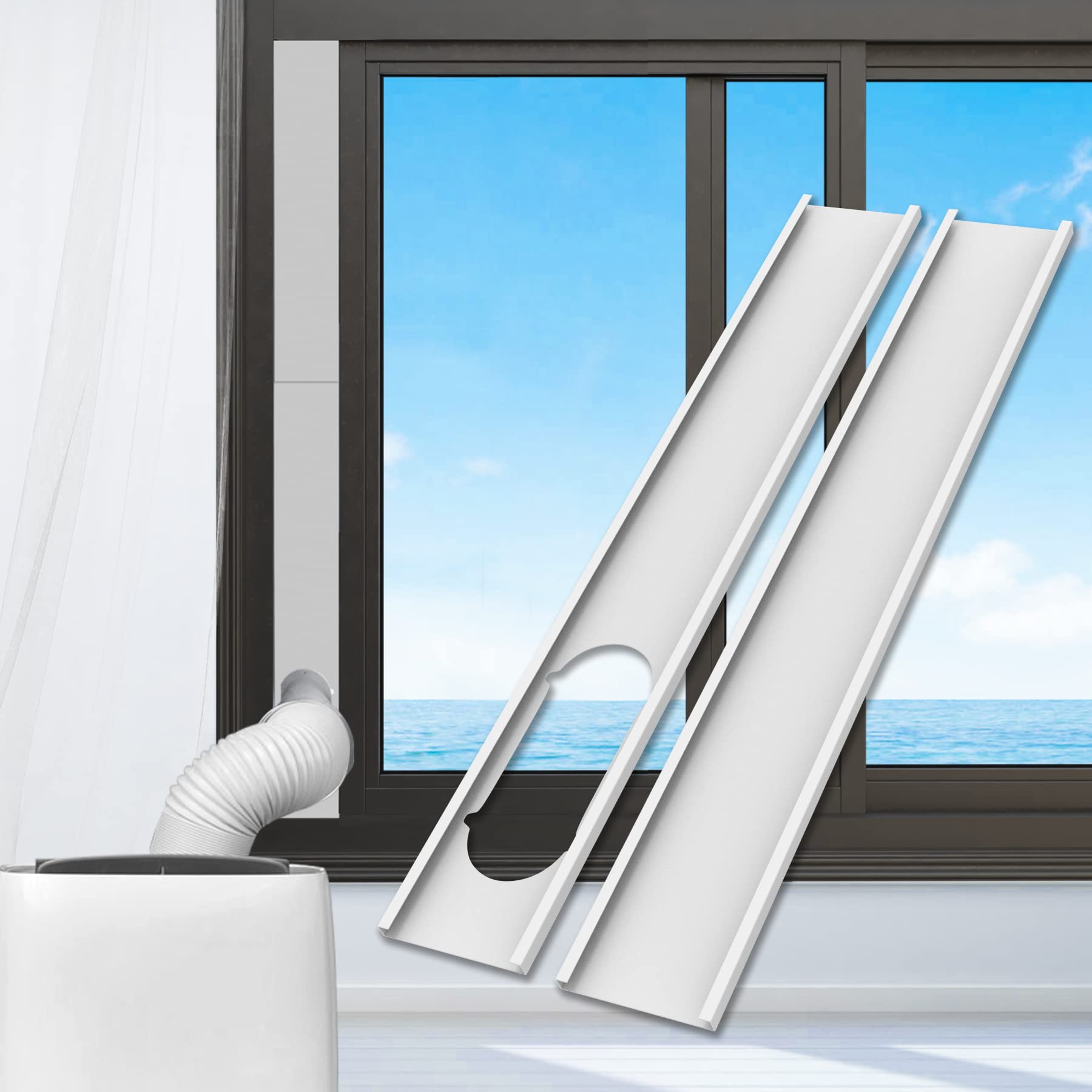 Forestchill Portable Air Conditioner Window Kit Replacement, Adjustable Window Sealing Plate, Max length 51.2 in