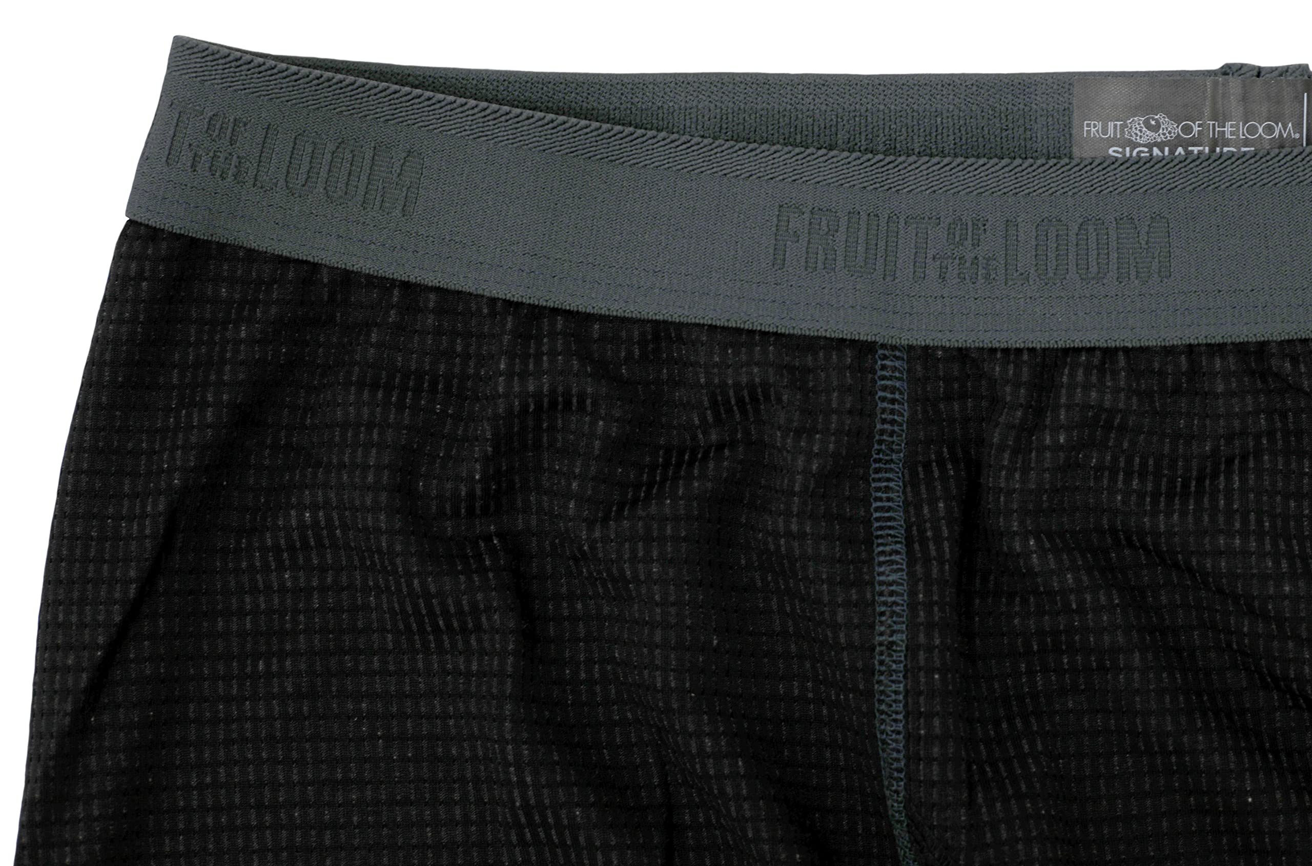 Fruit of the Loom Signature Men's Grid Tech L3 Thermal Base Layer Pant, X-Large Tall Black Soot