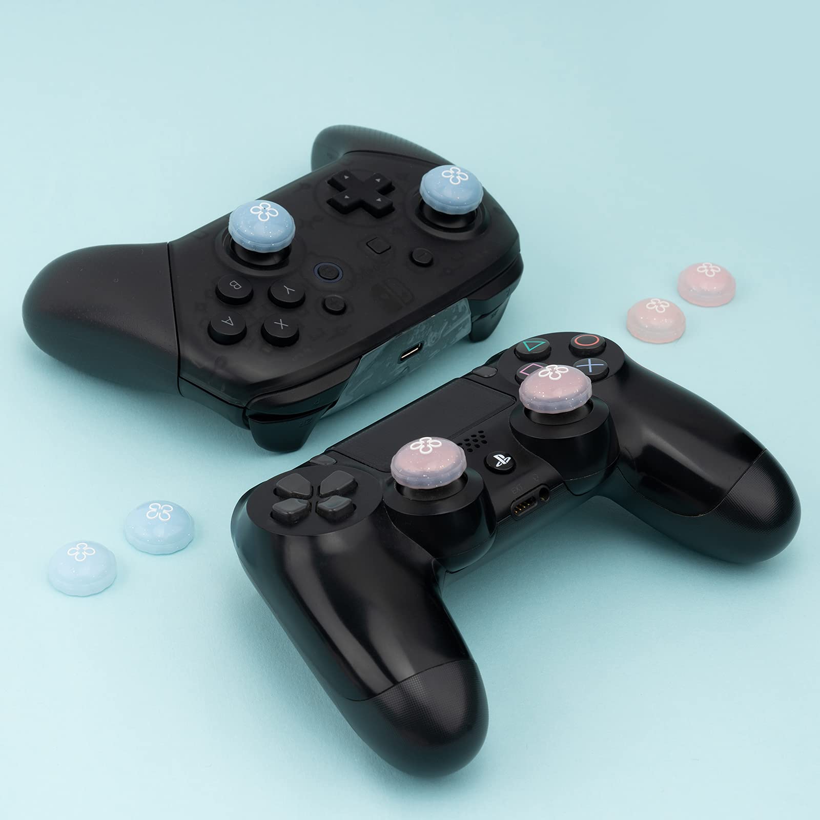 GeekShare Jellyfish Playstation 4 Controller Thumb Grips, Thumbsticks Cover Set Compatible with Switch Pro Controller and PS4 PS5 Controller, 2 Pair / 4 Pcs-Jellyfish
