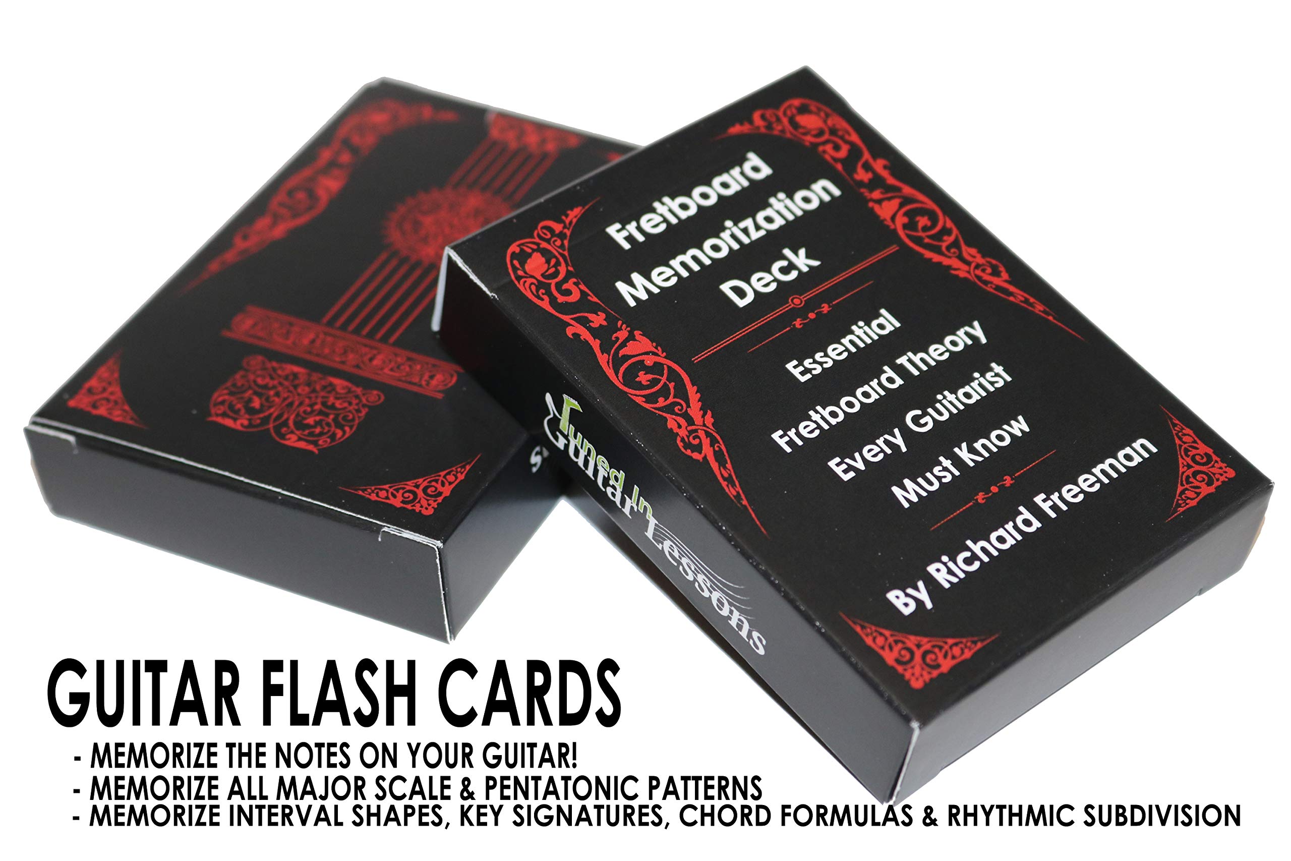 FRETBOARD MEMORIZATION DECK | 54 Guitar Flash Cards | Great Guitar Learning Gift for Guitar Players & Guitar Teachers | Guitar Music Theory | Alternative to Guitar Learning Stickers & Posters