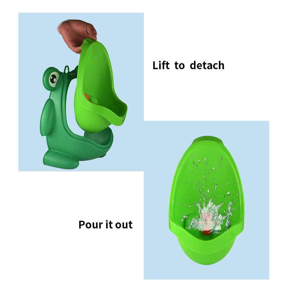 Frog Potty Training Urinal for Toddler Boys Toilet,Removable Toilet Pee Trainer with Funny Aiming Target - Green
