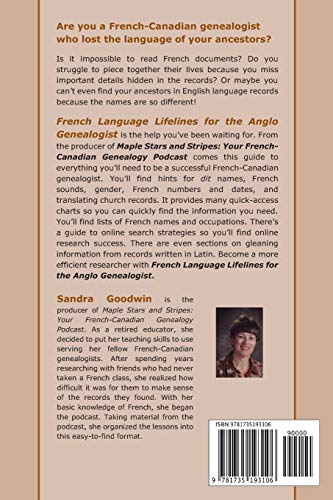 French Language Lifelines for the Anglo Genealogist: Tips and Tools for Tracking Your French-Canadian Ancestors
