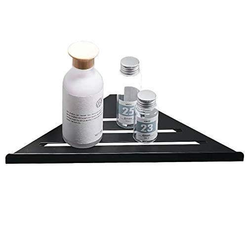 YISMAN Lavatory Bathroom Corner 304 Stainless Steel Shelf Wall Mount Triangular Shower Corner Shelf,Black